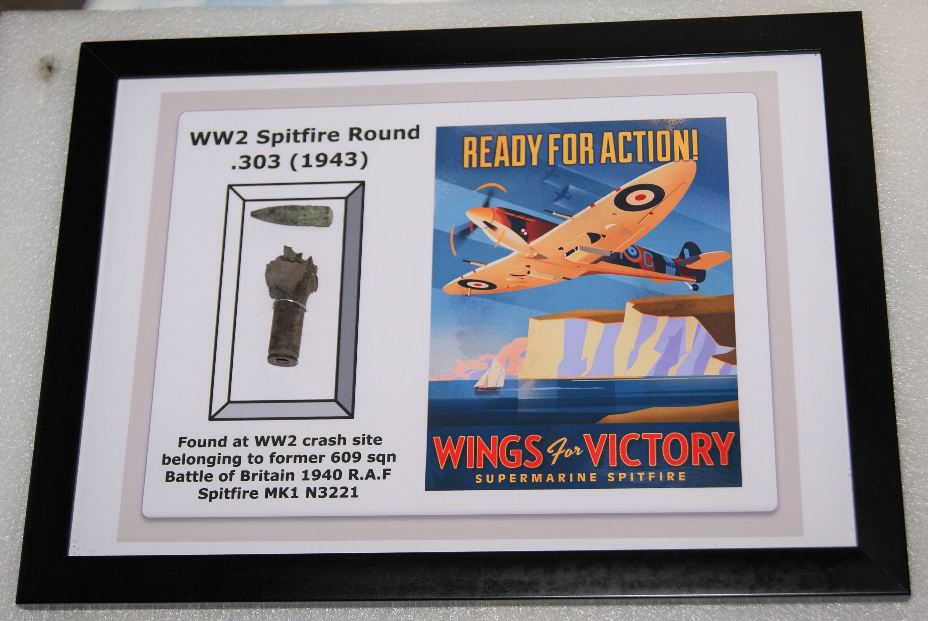SPITFIRE Royal Air Force Mk1 Aircraft WW2 Crash 1943 Relic FRAMED ...