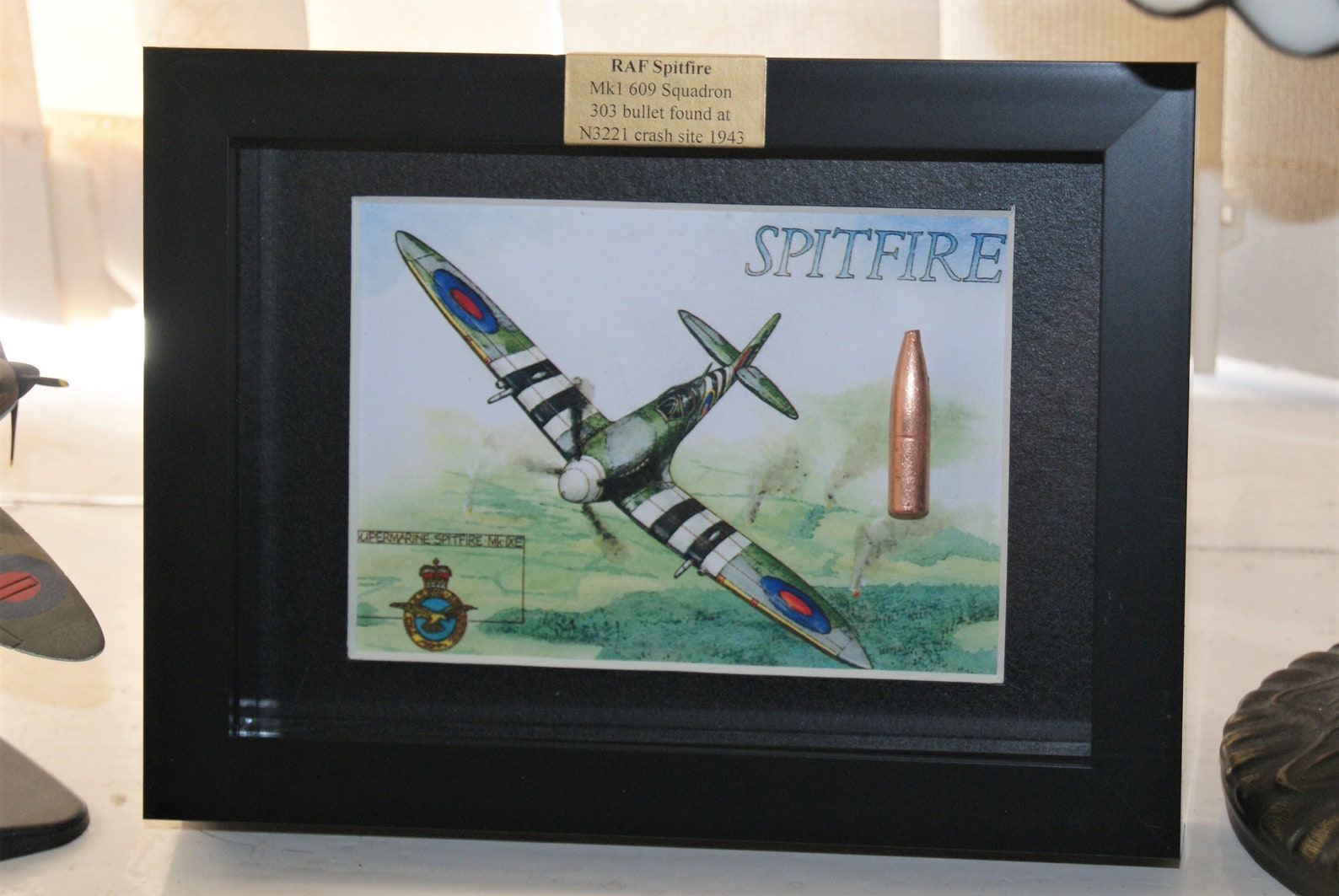 SPITFIRE Royal Air Force Mk1 Aircraft WW2 Crash 1943 Relic FRAMED ...