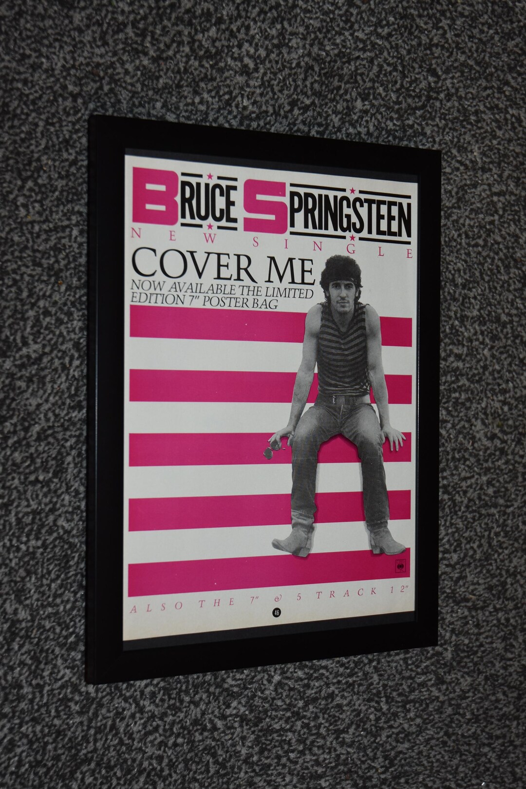 Framed Original BRUCE SPRINGSTEEN ' Cover Me ' Original 1984 Vintage ...