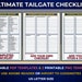 Ultimate Tailgate Checklist Printable Football Tailgate - Etsy
