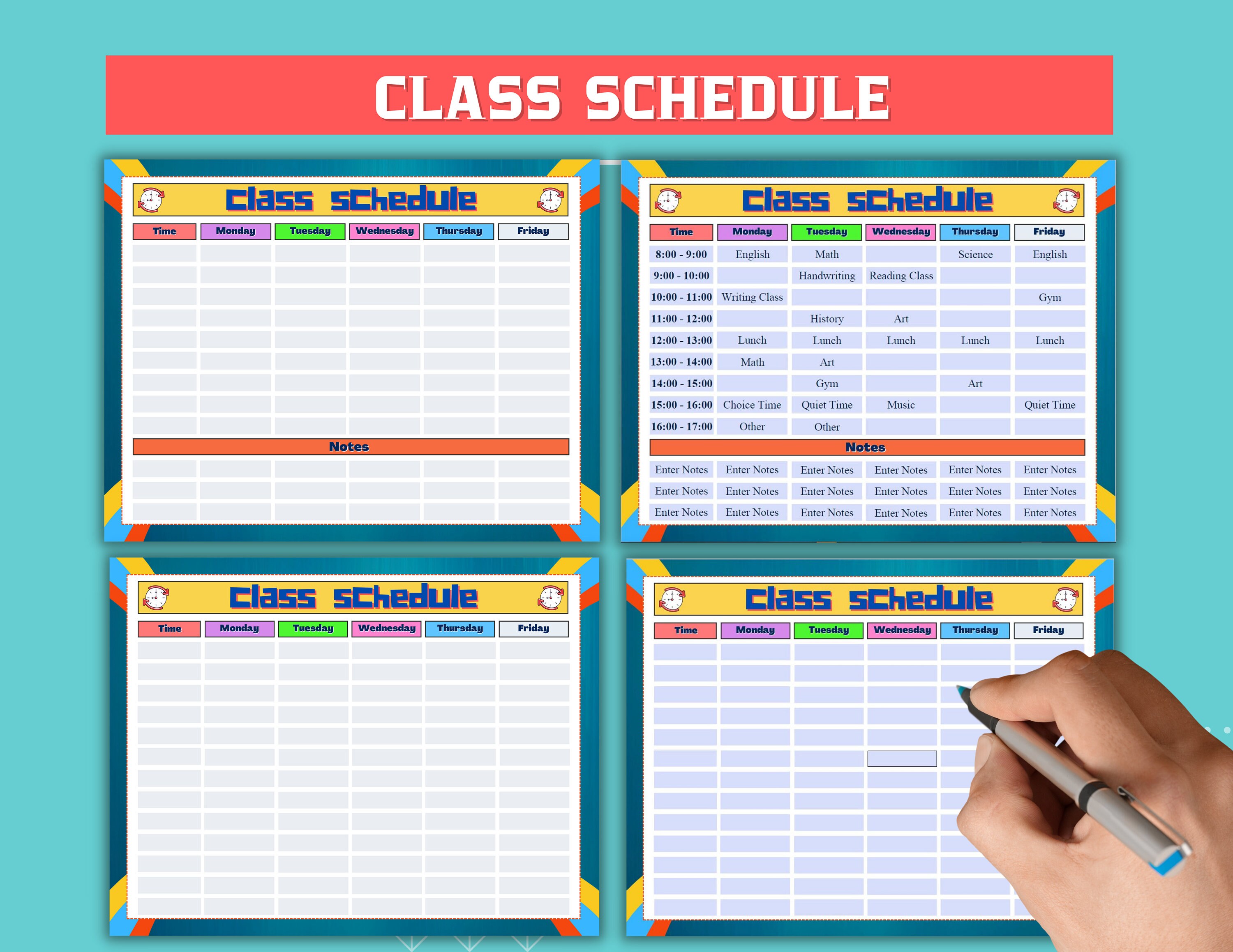 Class Schedule Printable , Classroom Management, Class Schedule ...