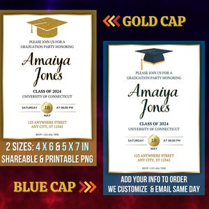 Graduation Party Invite, Customizable Invite, Class of 2024 Graduation ...