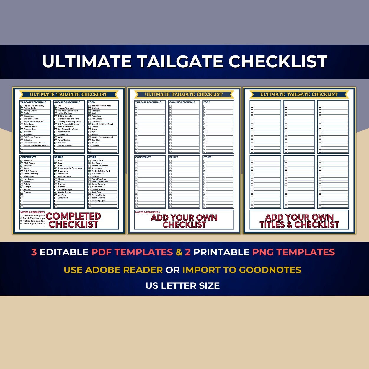 Ultimate Tailgate Checklist Printable Football Tailgate - Etsy Ireland