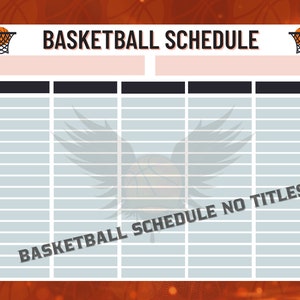 Editable Basketball Game Schedule Template, Printable Basketball ...