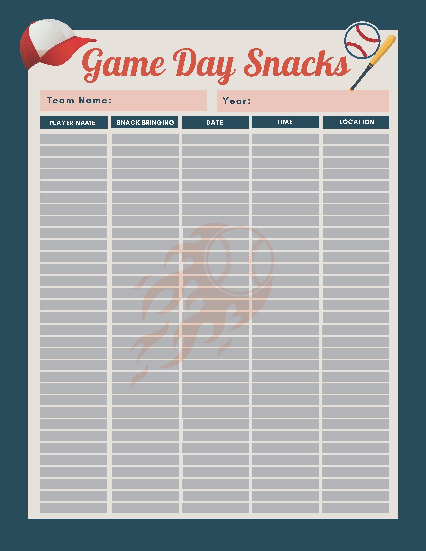 Editable Game Day Snacks Baseball & Softball Snack Template - Etsy
