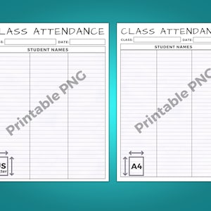 Editable Class Attendance, Attendance Sheet Printable, Attendance ...