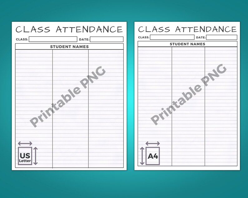 Editable Class Attendance, Attendance Sheet Printable, Attendance ...