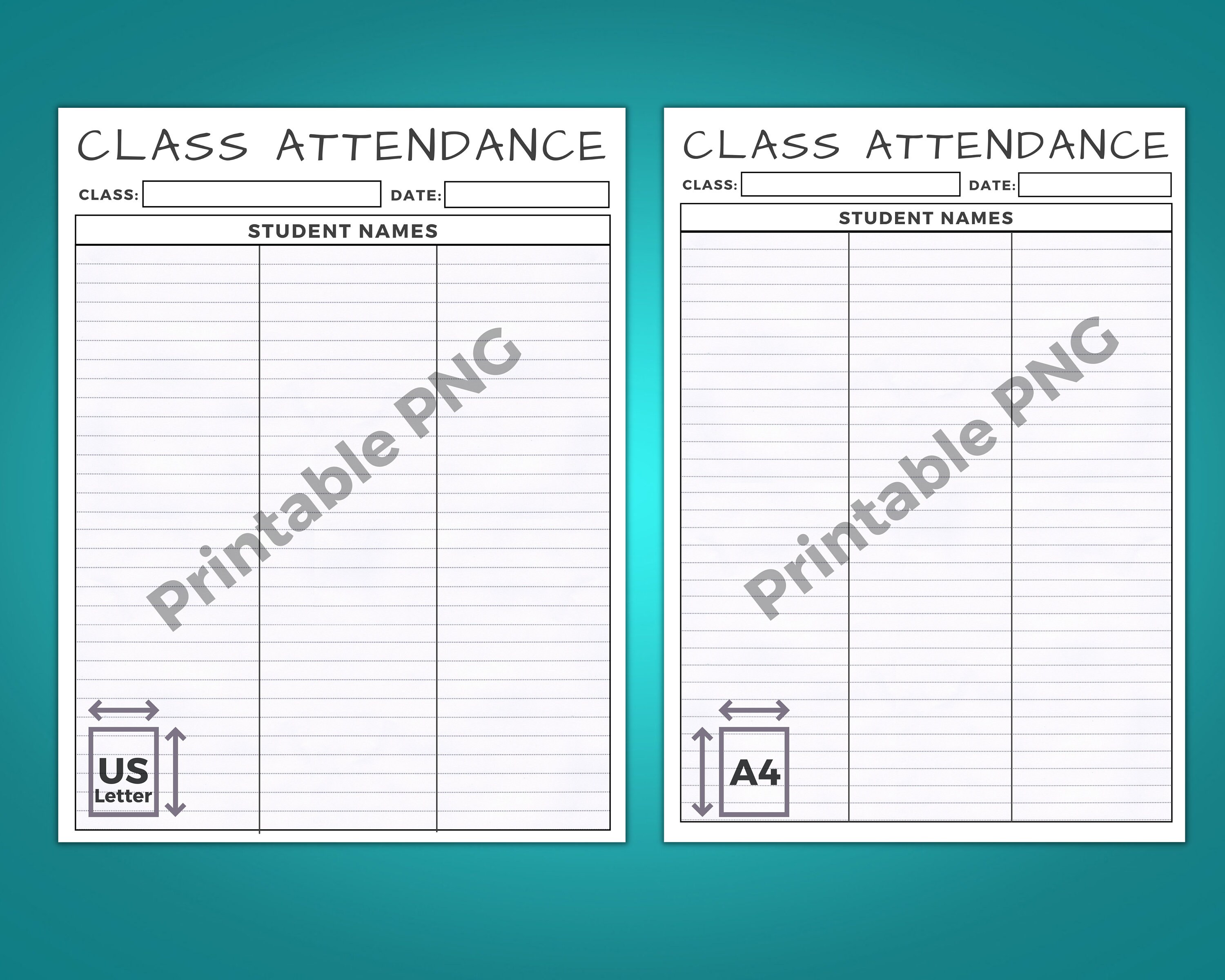 Editable Class Attendance, Attendance Sheet Printable, Attendance ...