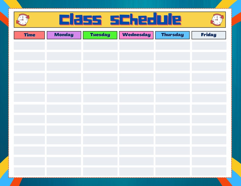 Class Schedule Printable , Classroom Management, Class Schedule ...