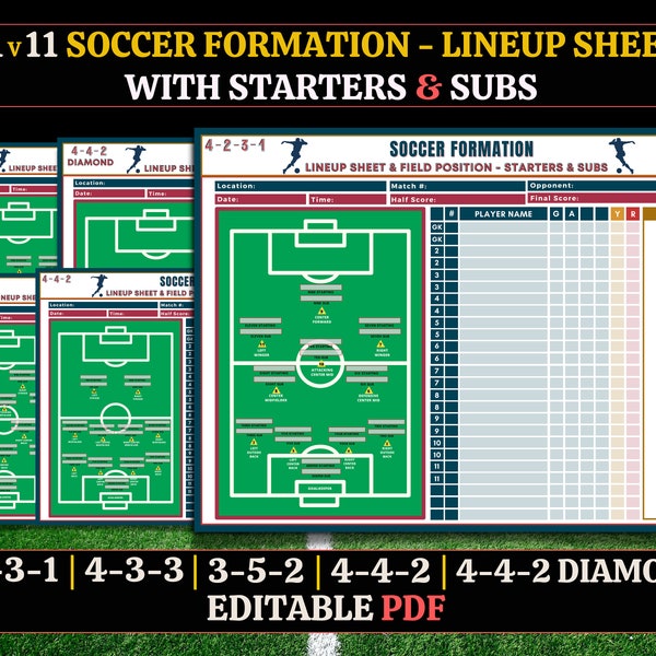 Soccer Lineup Sheet - Etsy