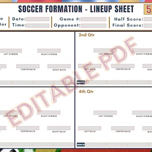 5v5 Soccer Formation Lineup Sheet, Soccer Season, Soccer Planner ...