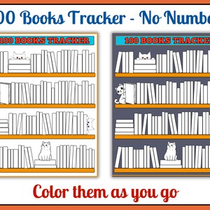 Printable Book Tracker, 100 Books, 4 in 1 Book Tracker, 2 Blank & 2 Pre ...