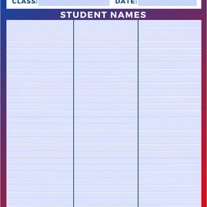 Editable Class Attendance, Attendance Sheet Printable, Attendance ...