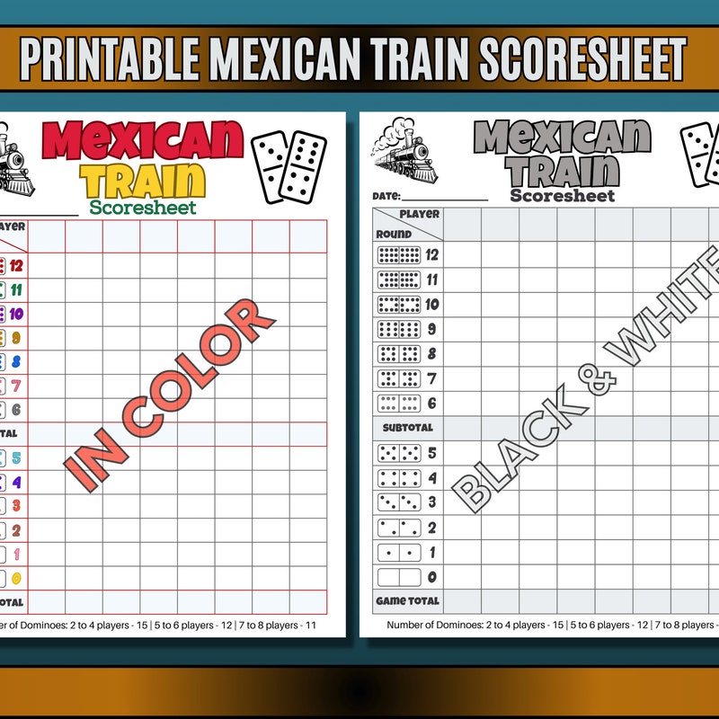 Printable Mexican Train - Etsy