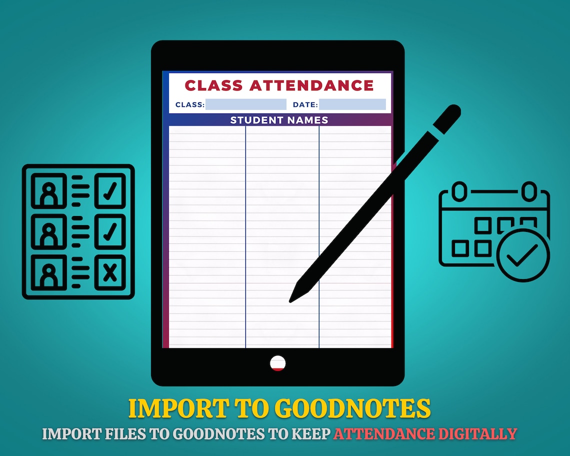 Editable Class Attendance, Attendance Sheet Printable, Attendance ...