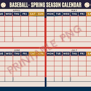 Baseball Season Calendar, Baseball Printable, Tball Season Planner ...