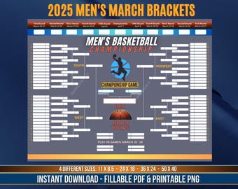 2024 Printable Men's Basketball Championship, Men's March Brackets ...
