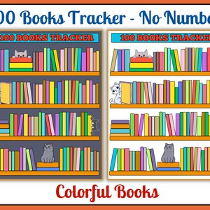 Printable Book Tracker, 100 Books, 4 in 1 Book Tracker, 2 Blank & 2 Pre ...