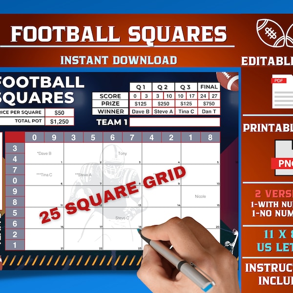 Football Pool Sheet - Etsy