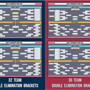 32, 36 Double Elimination Brackets, Printable Brackets, Seeded Brackets ...