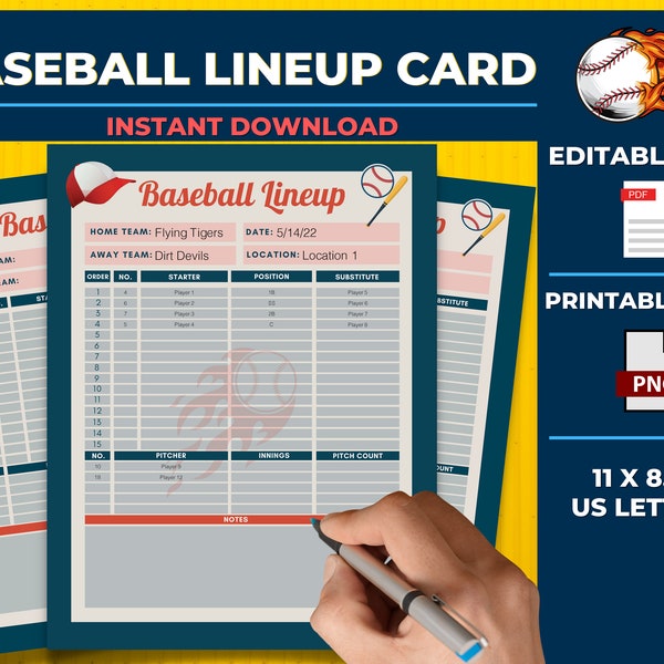 Team Roster Card Template - Etsy