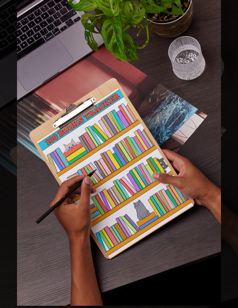 Printable Book Tracker, 100 Books, 4 in 1 Book Tracker, 2 Blank & 2 Pre ...