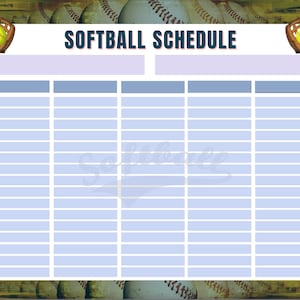 Softball Schedule Template, Editable Template, Printable Practice ...