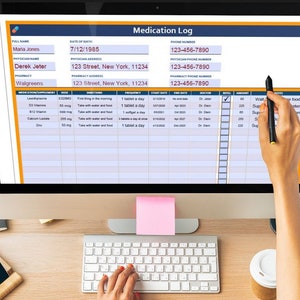 Printable Medication Log, Google Sheets, Printable Medication Tracker ...
