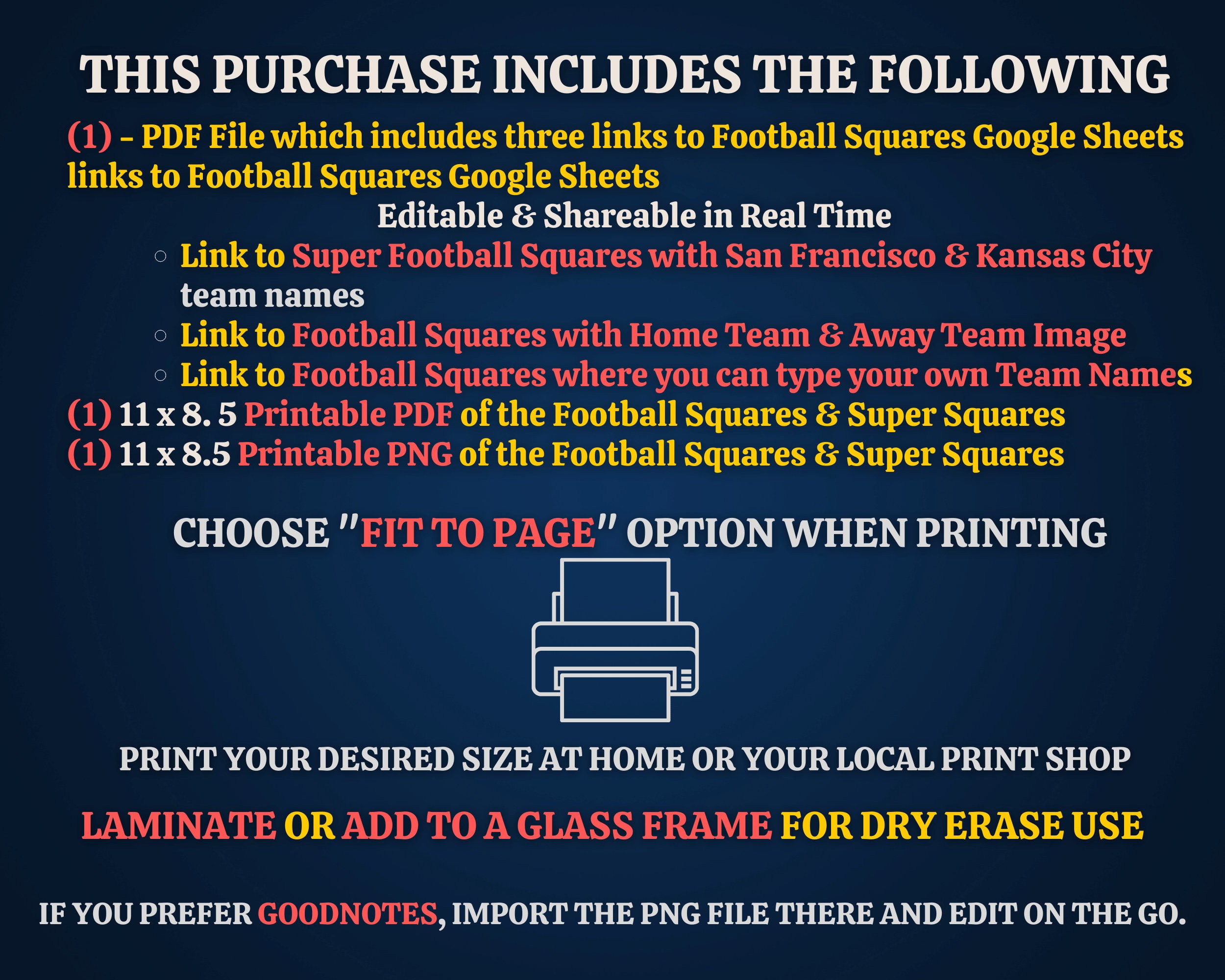 Google Sheets Football Squares, Share and Edit in Real Time, 100 ...