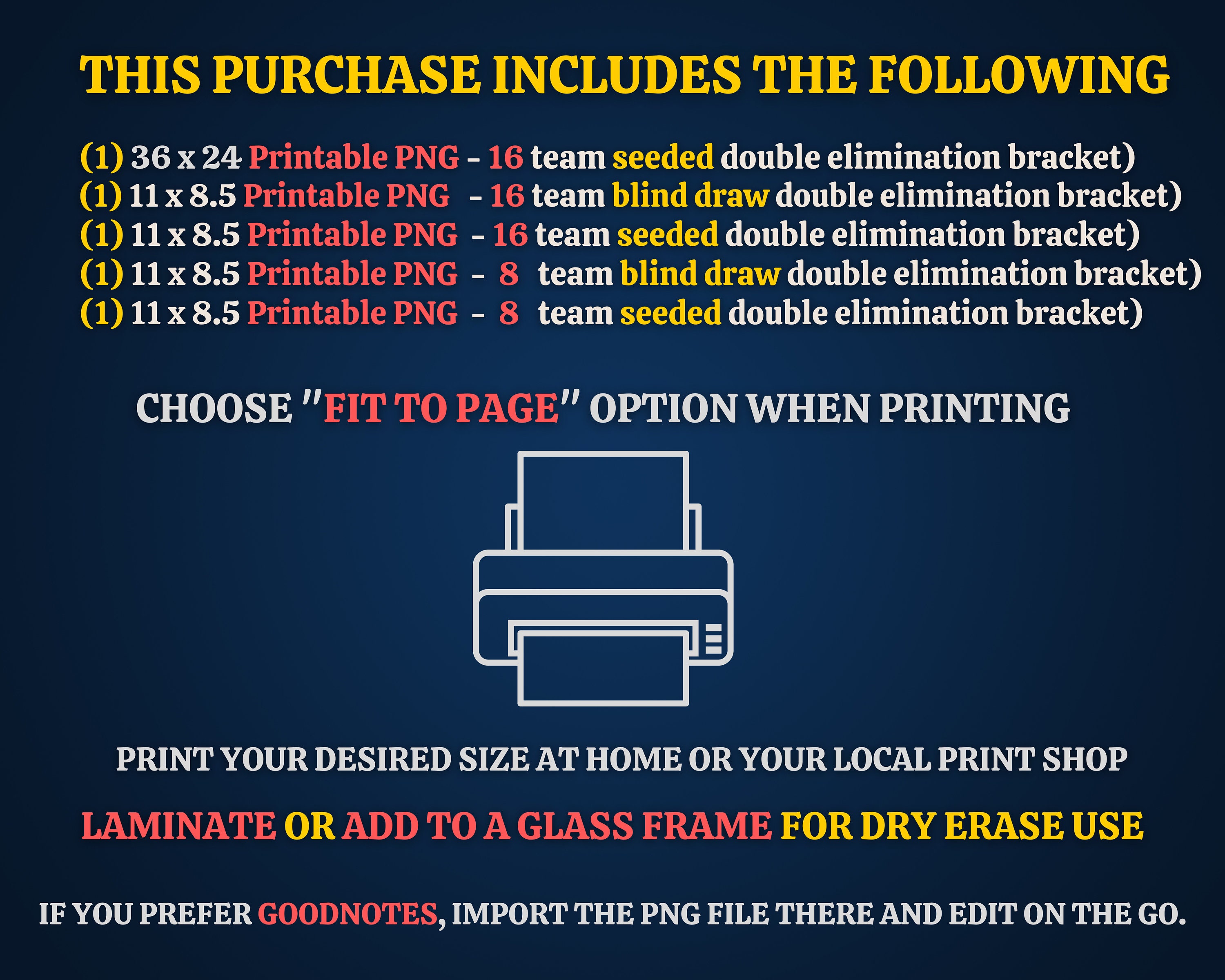 8, 16 Double Elimination Brackets, Printable Table Tennis Brackets ...