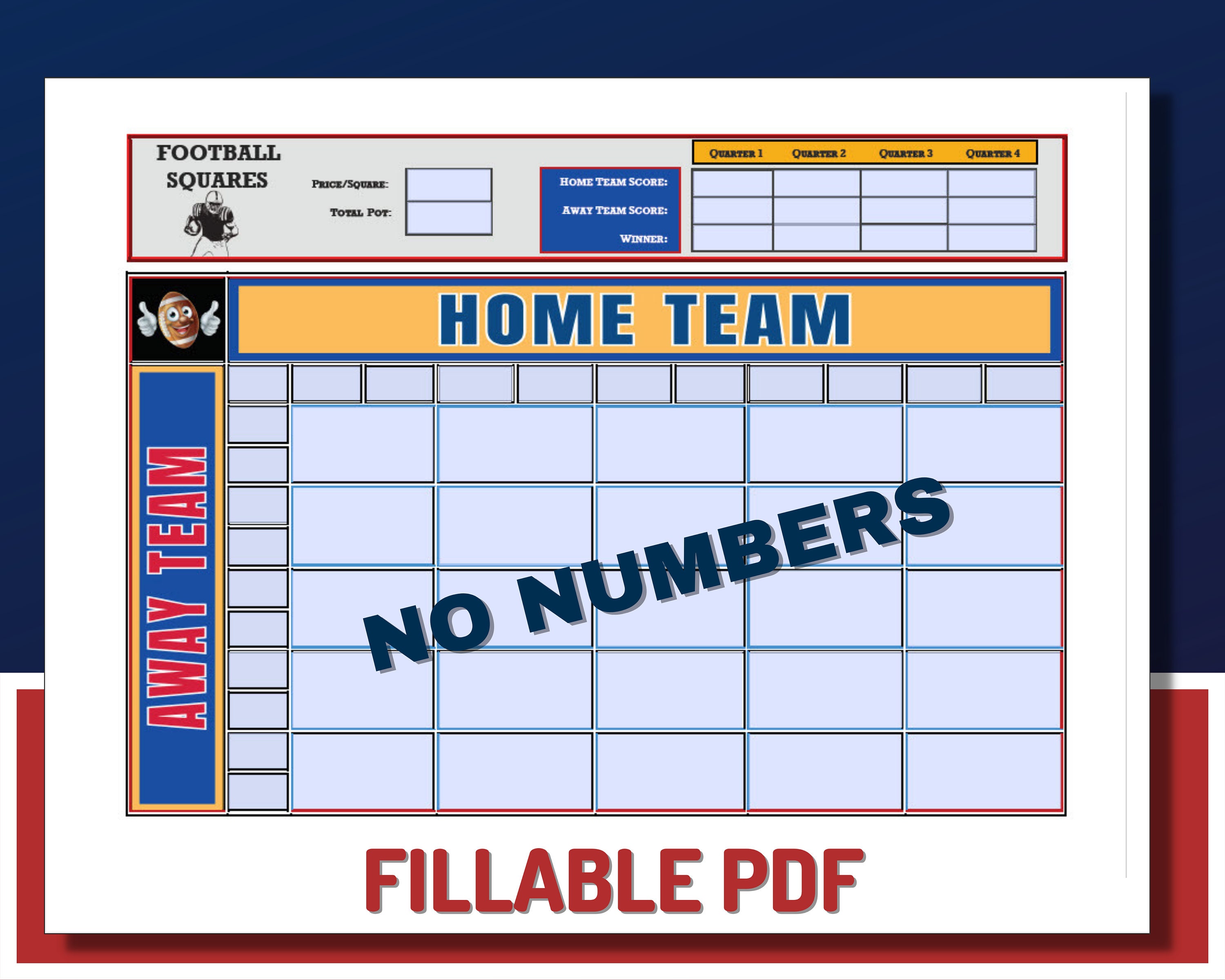 Football Squares Template 25 25 Square Grid Printable Football Football Squares Template 25 25 Square Grid Printable Football