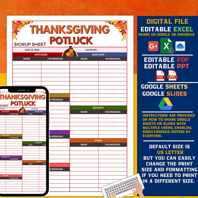 Thanksgiving Excel - Etsy