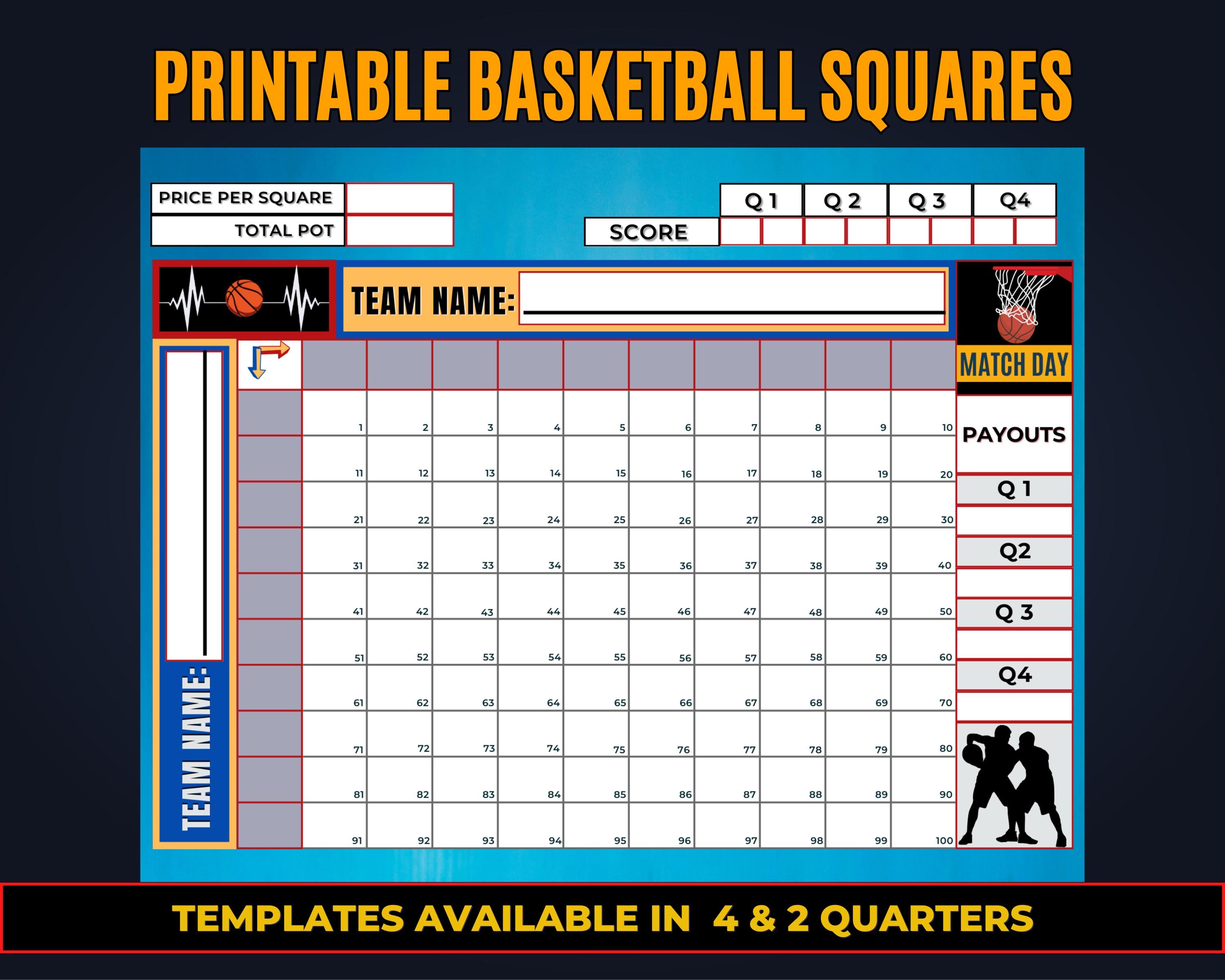Printable Basketball Squares, Printable Men's Basketball Championship ...