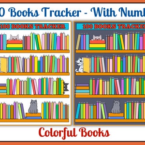 Printable Book Tracker, 100 Books, 4 in 1 Book Tracker, 2 Blank & 2 Pre ...