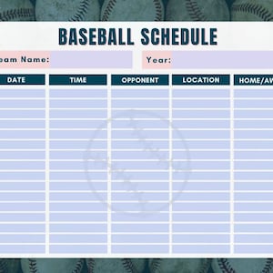 Editable Baseball Schedule Template, Baseball Printable, Printable ...