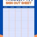 Classroom Sign Out Sheet Printable Classroom Check Out - Etsy