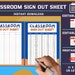 Classroom Sign Out Sheet Printable Classroom Check Out - Etsy