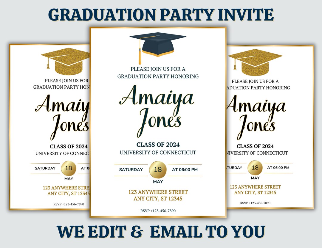 Graduation Party Invite, Customizable Invite, Class of 2024 Graduation ...