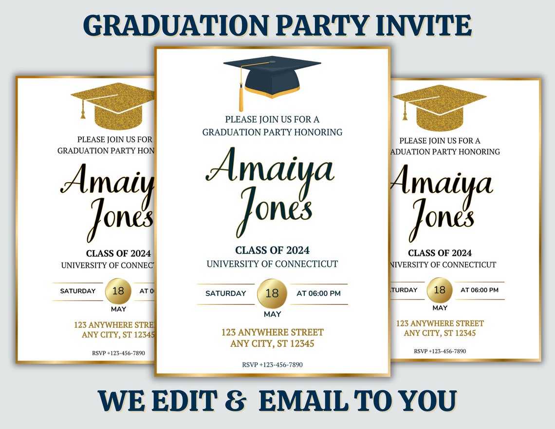 Graduation Party Invite, Customizable Invite, Class of 2024 Graduation ...