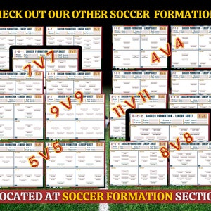 4v4 Soccer Formation Lineup Sheet, Soccer Coach Planner, Youth Soccer ...