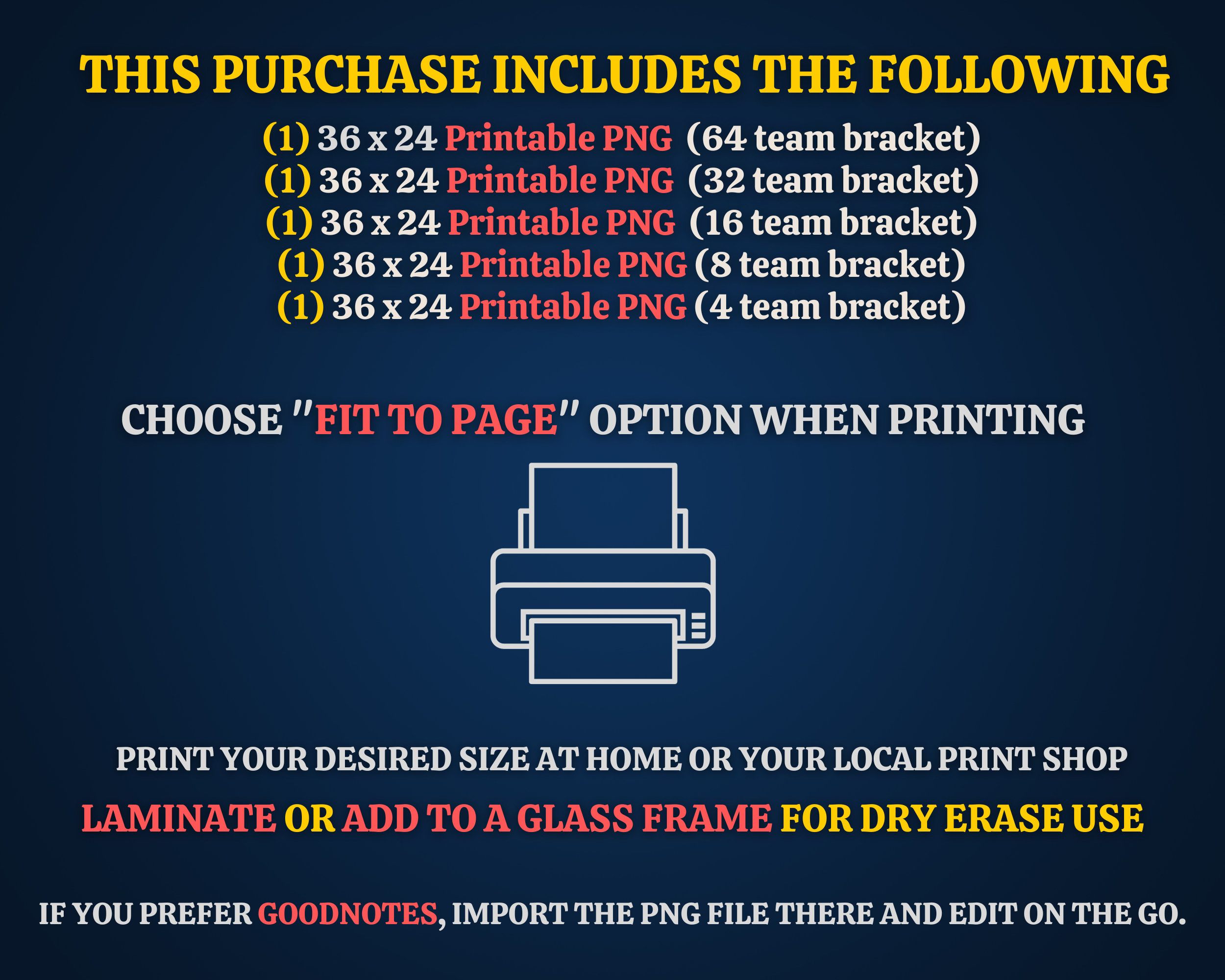 4, 8, 16, 32, 64 Single Elimination Bracket, Printable Tournament ...