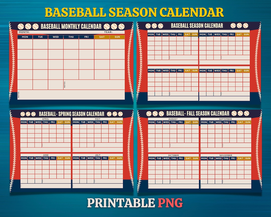 Baseball Season Calendar, Baseball Printable, Tball Season Planner ...