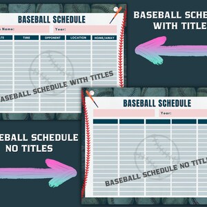 Editable Baseball Schedule Template, Baseball Printable, Printable ...