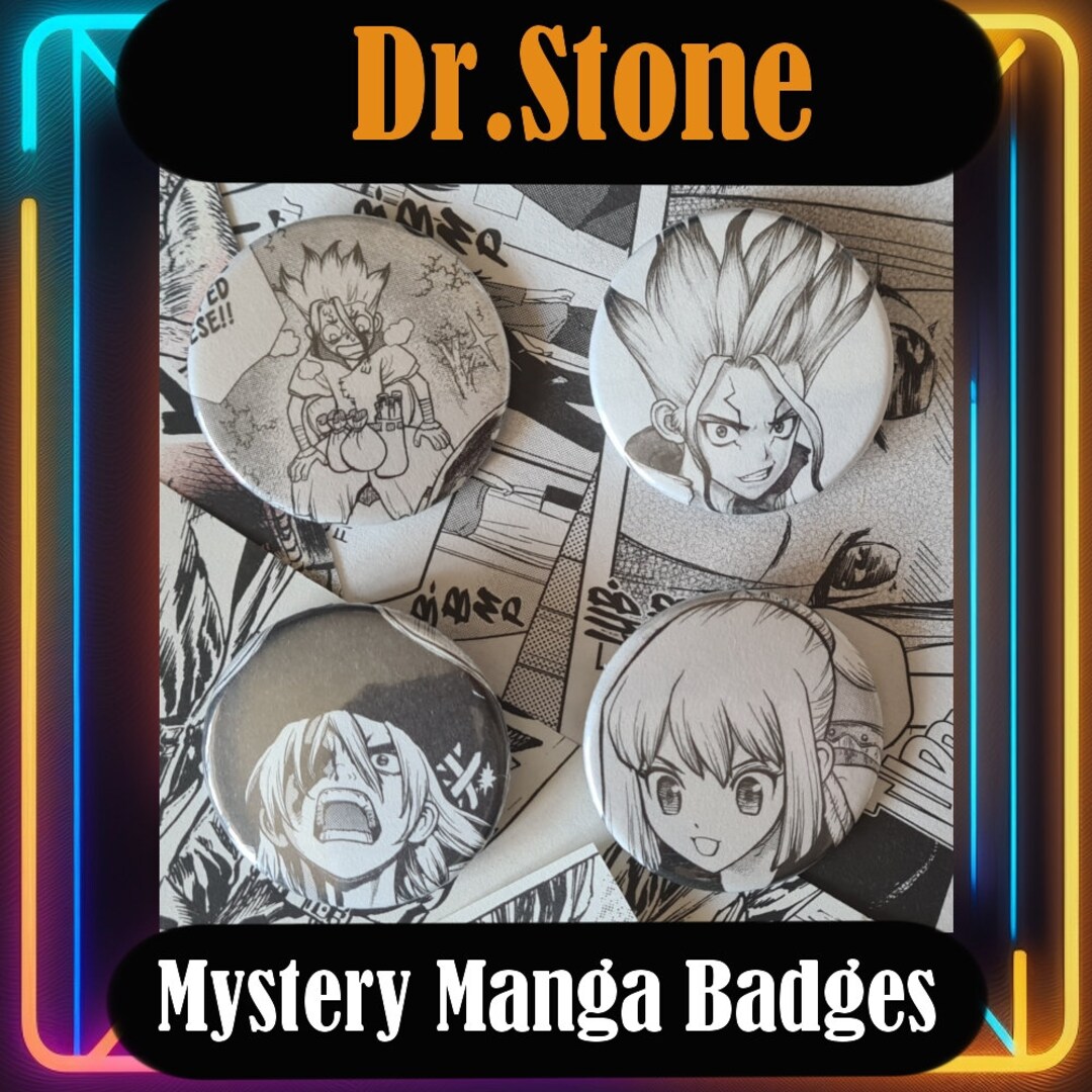 Dr.stone Mystery Manga Badges X4 - Etsy