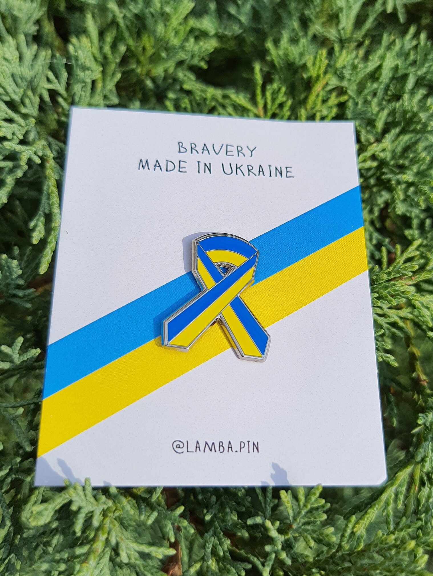 Ukrainian Flag Ribbon Enamel Pin, Support Ukraine Badge, Ukraine Button ...