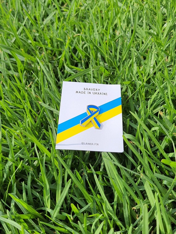 Ukrainian Flag Ribbon Enamel Pin Support Ukraine Badge - Etsy