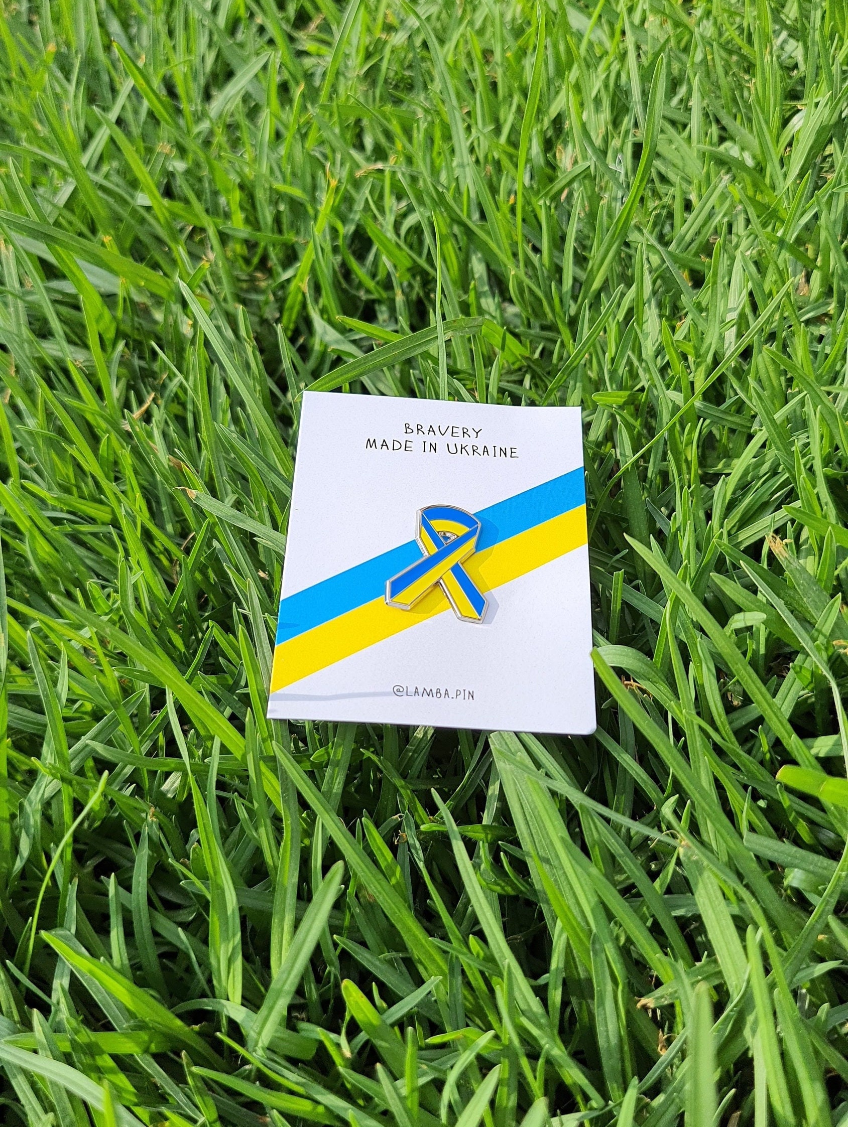 Ukrainian Flag Ribbon Enamel Pin, Support Ukraine Badge, Ukraine Button ...