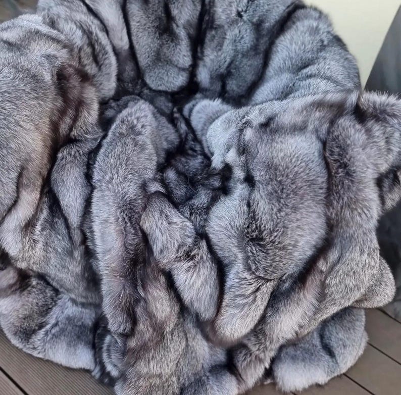 Echte Blue Frost Fuchs Decke, Luxus Wohnzimmer, Echtpelz Decke, Fuchs Pelz Decke werfen ...