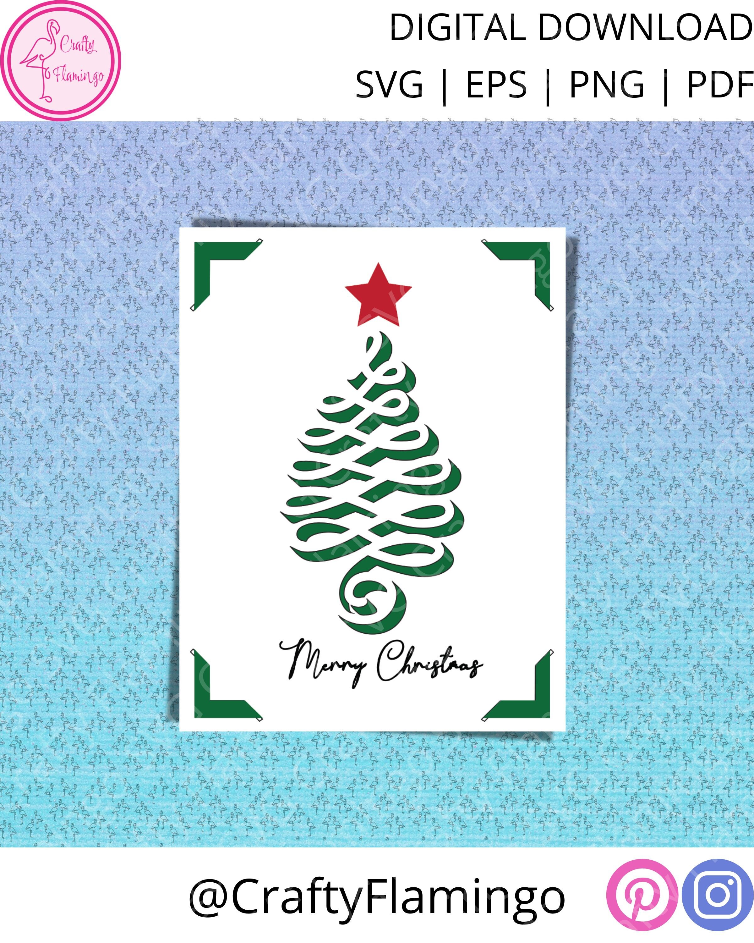 Christmas Tree Squiggle Design Card Christmas Tree Card - Etsy UK