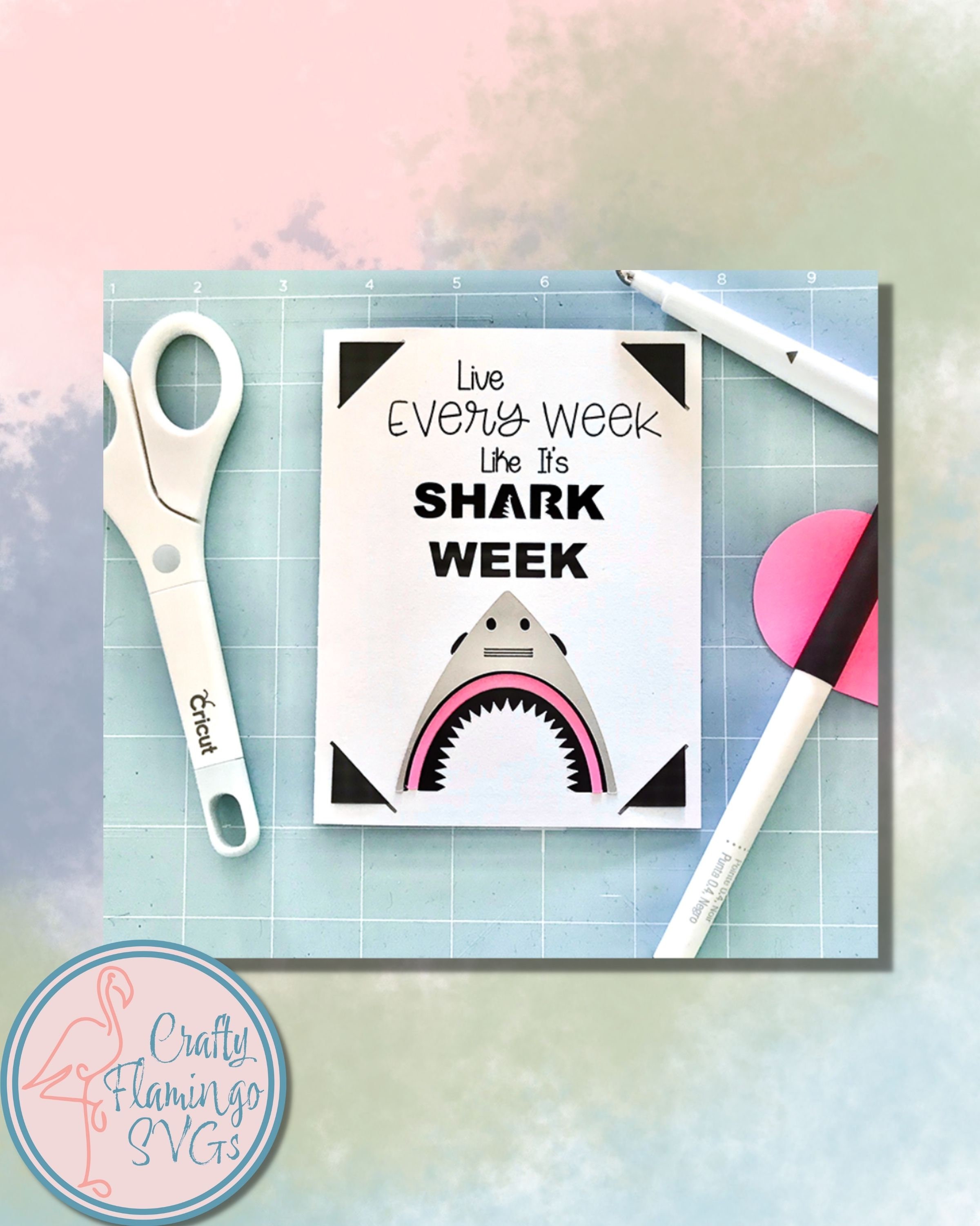 Shark Week Card, Shark Week SVG, Funny Encouragement Card, Card With ...
